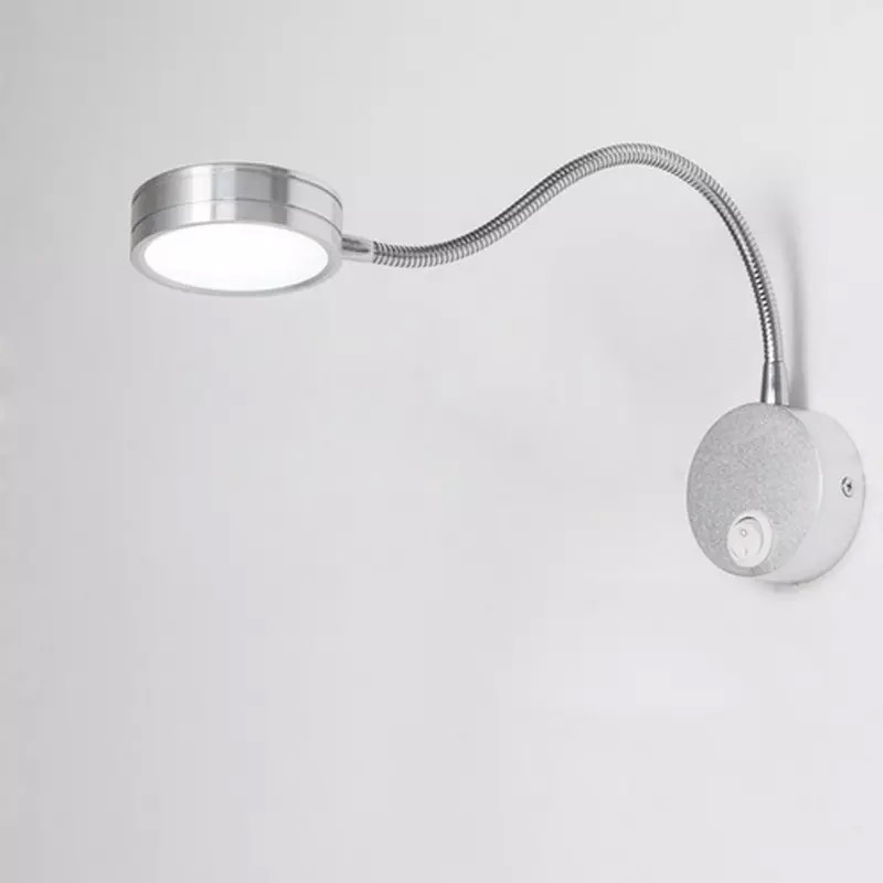 Đèn LED đọc sách gắn tường đầu giường DGT DS03L 5W (Màu bạc) - Nội Thất SCT